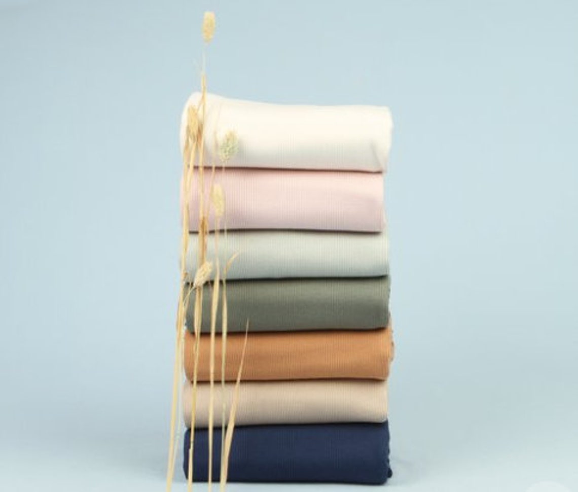 Organic Dark Blue Ribbed Knit Fabric, Elvelyckan Designs, Ribbing for ...