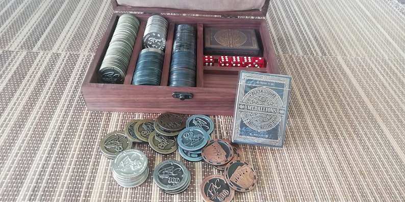 Personalised Metal Poker Chips With Handmade Hardwood Poker Case - Etsy