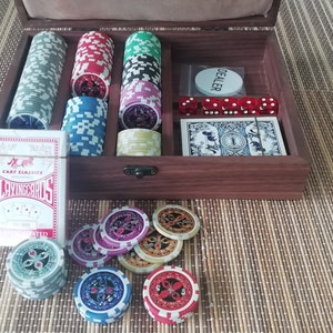 Personalised, Quality Wooden Poker Chip Set - Etsy