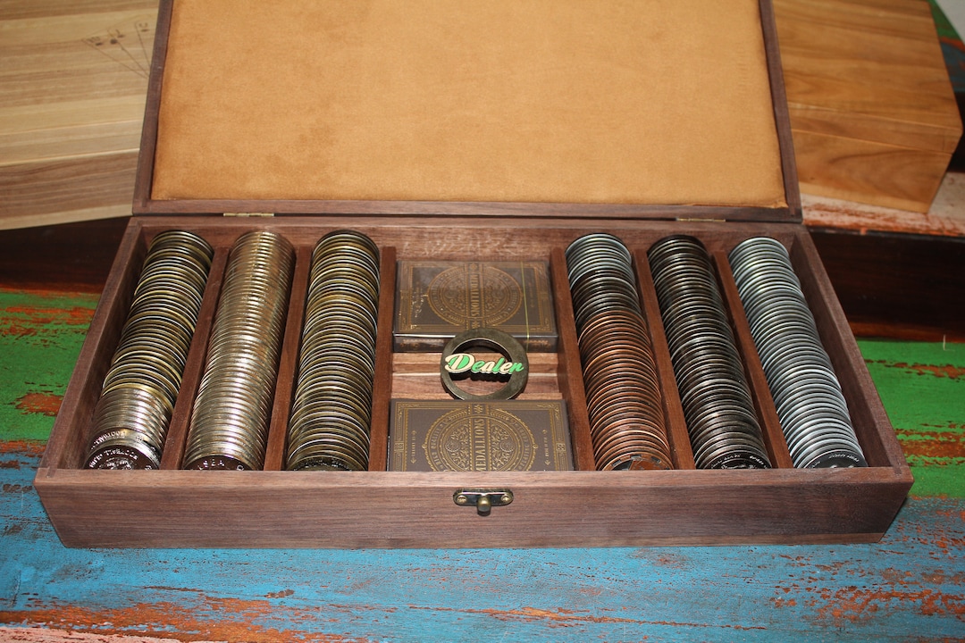 Personalised Metal Poker Chips With Handmade Hardwood Poker Case - Etsy