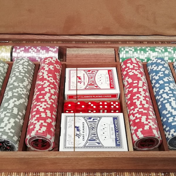 Wooden Poker Set Box - Etsy
