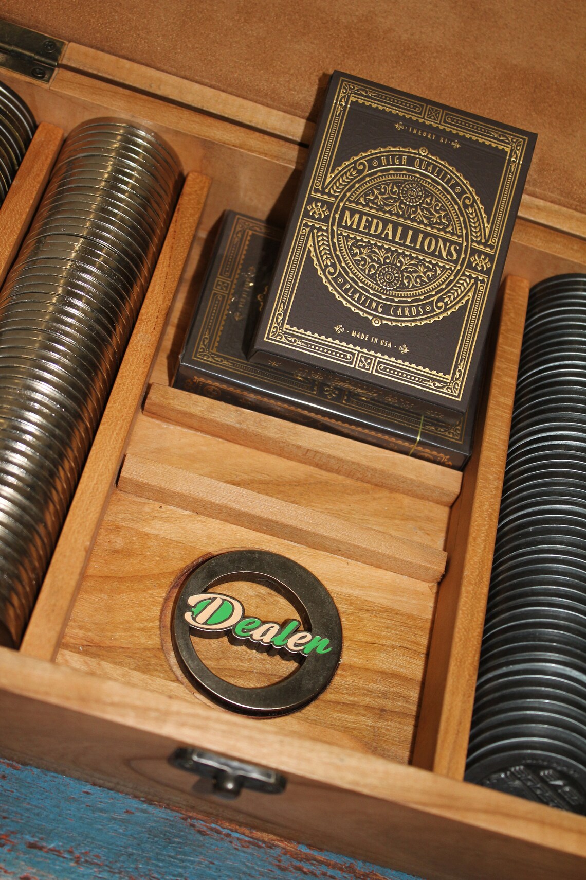 Personalised Metal Poker Chips With Handmade Hardwood Poker - Etsy