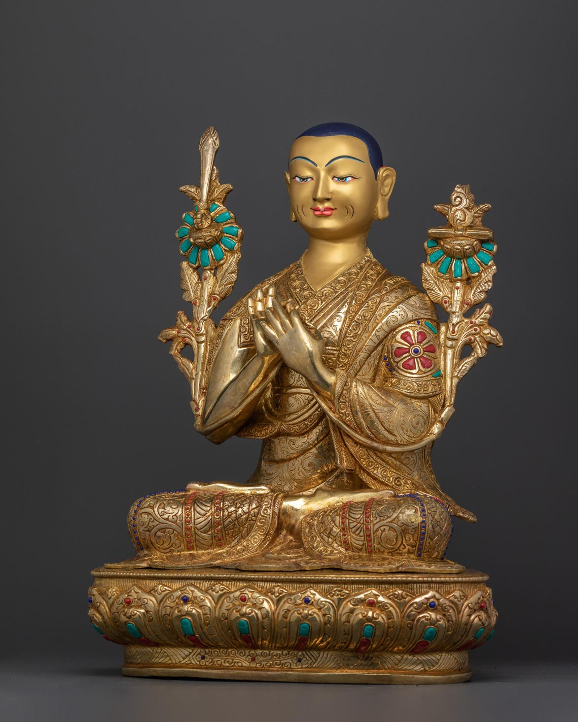 Gelug Guru Je Tsongkhapa Statue | Nepalese Handcrafted Elegance in ...