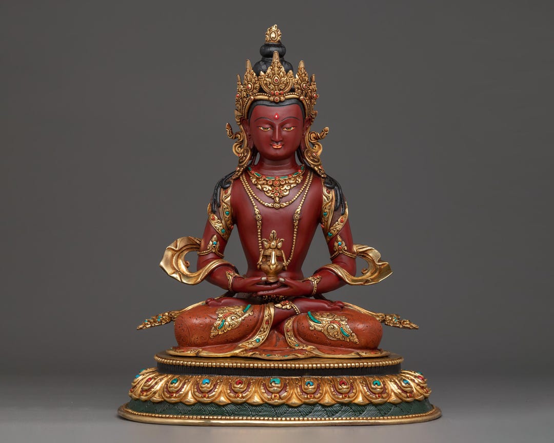 Statue of Amitayus, Lord of Boundless Life | Buddhist Artwork | Made in ...