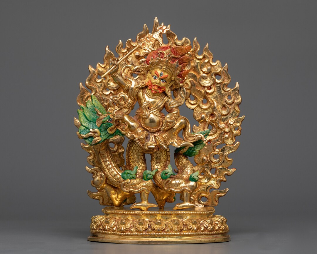 White Jambhala Statue A Legacy of Gilded Abundance Buddhism God of ...