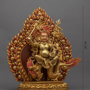 White Dzambhala Statuette | Buddhist Handmade Wrathful Wealth Deity ...