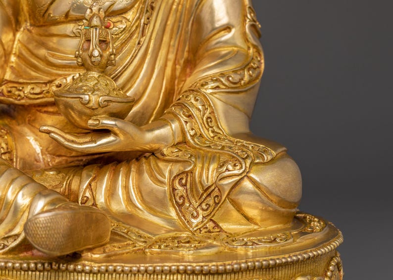Himalayan Golden Guru Rinpoche Statue | A Sacred Legacy in 24K Gold - Etsy