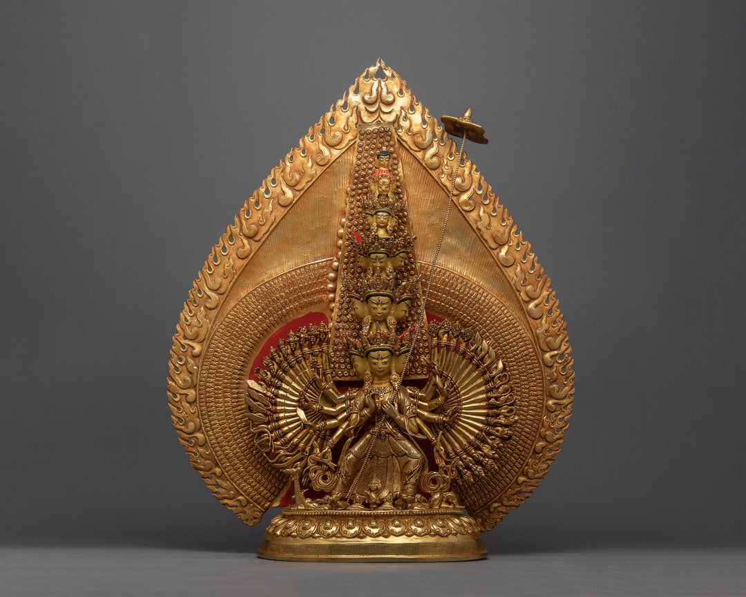 1000-armed Dukar Statue - Majestic Copper Protector of Purity, Ideal ...