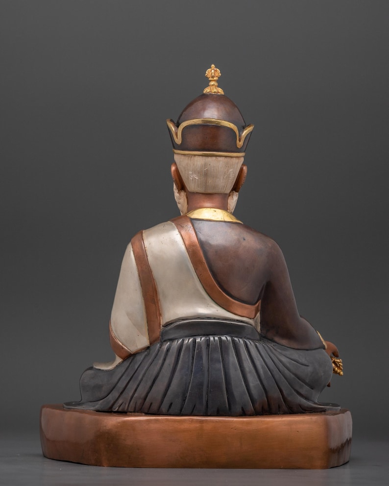 Chatral Rinpoche Statue Holding Vajra and Bell | 24K Gold Gilded Silver ...
