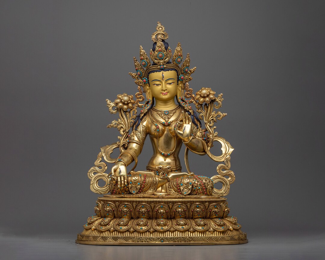 White Tara Seven Eyes Goddess Statue | Manifestation of Compassionate ...