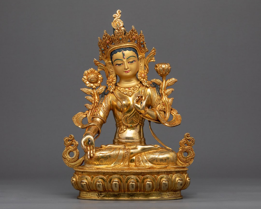 White Tara Statue (tibetan Drolma Karmo ) | Authentic Himalayan ...