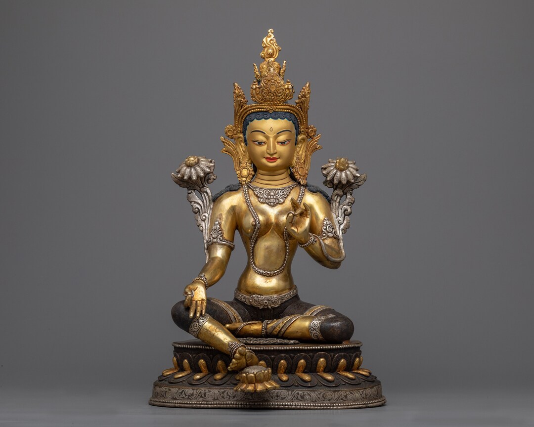 Green Devi Tara Sculpture Bodhisattva Deity Traditional Tibetan ...