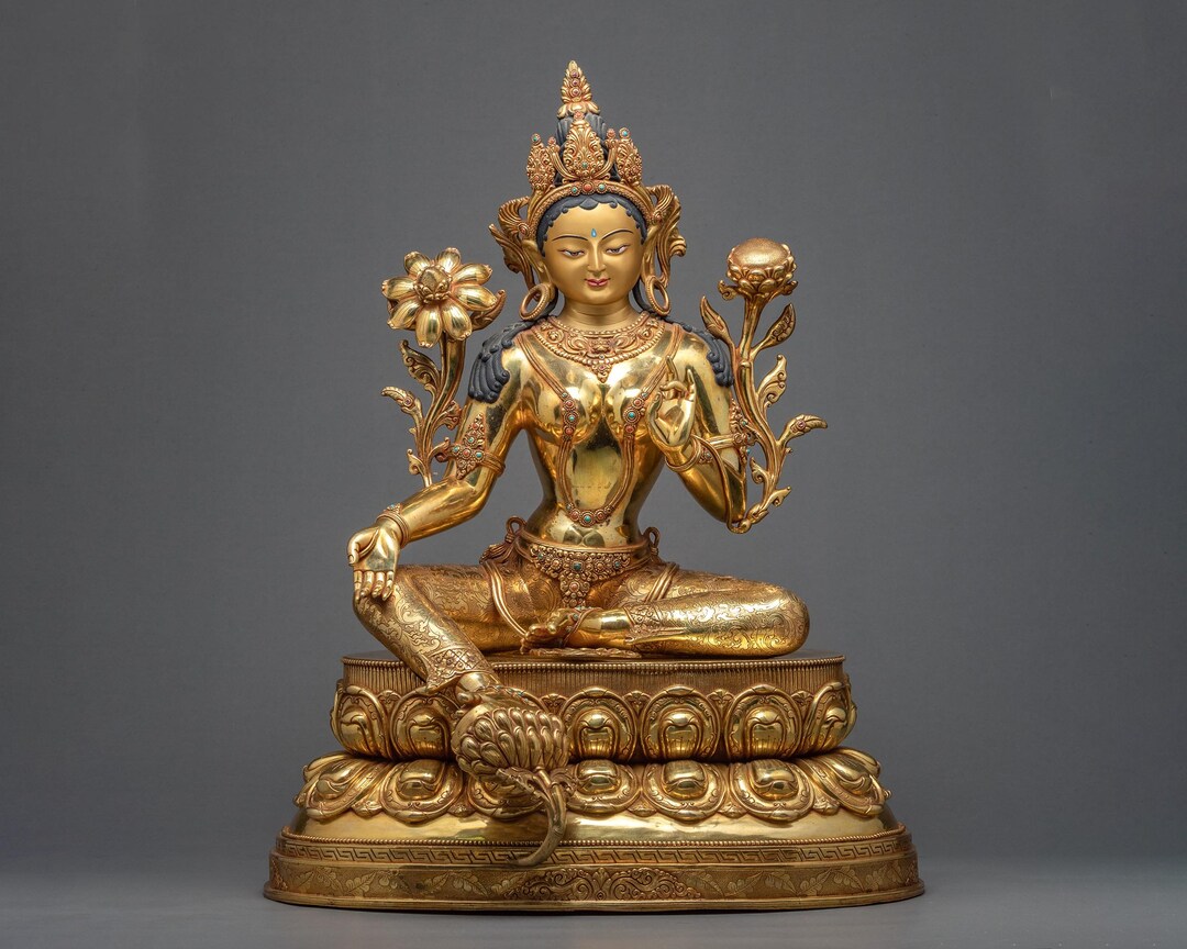 Green Tara Statue Tibetan Drolma Goddess of Compassion - Etsy