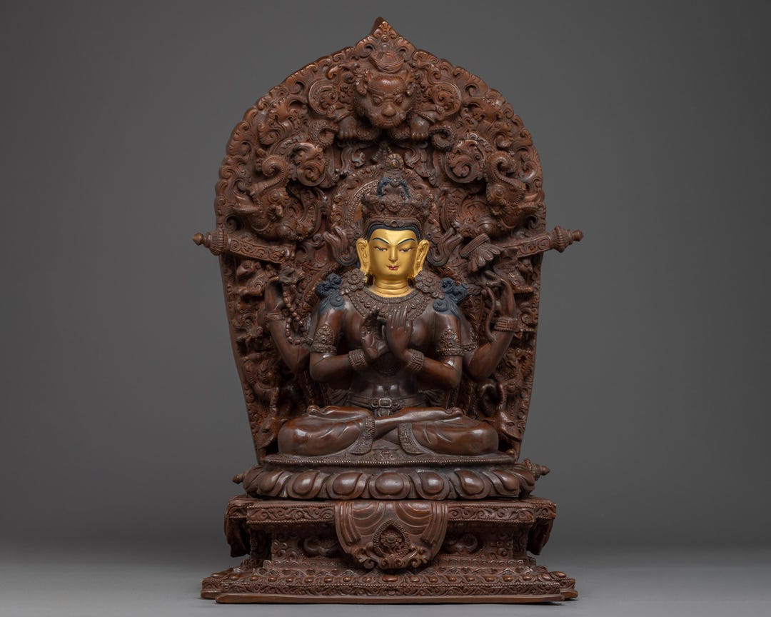 Himalayan Oxidized Prajnaparamita Handcrafted Statue Seated on Makara ...