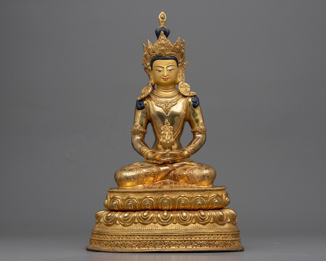 Golden Splendor Amitayus Statue | Exquisite Gilded Masterpiece for ...