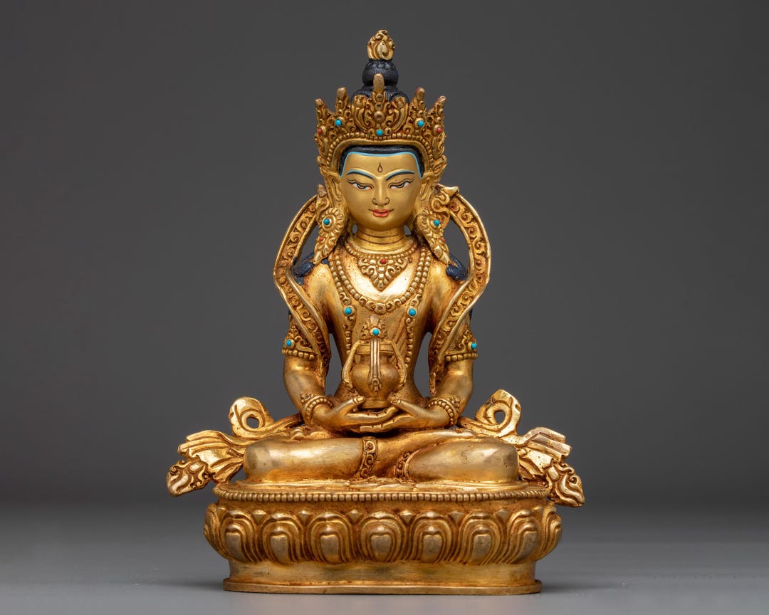 Buddhist Longevity Deity Amitayus Art | Long Life Buddha | Figurine for ...