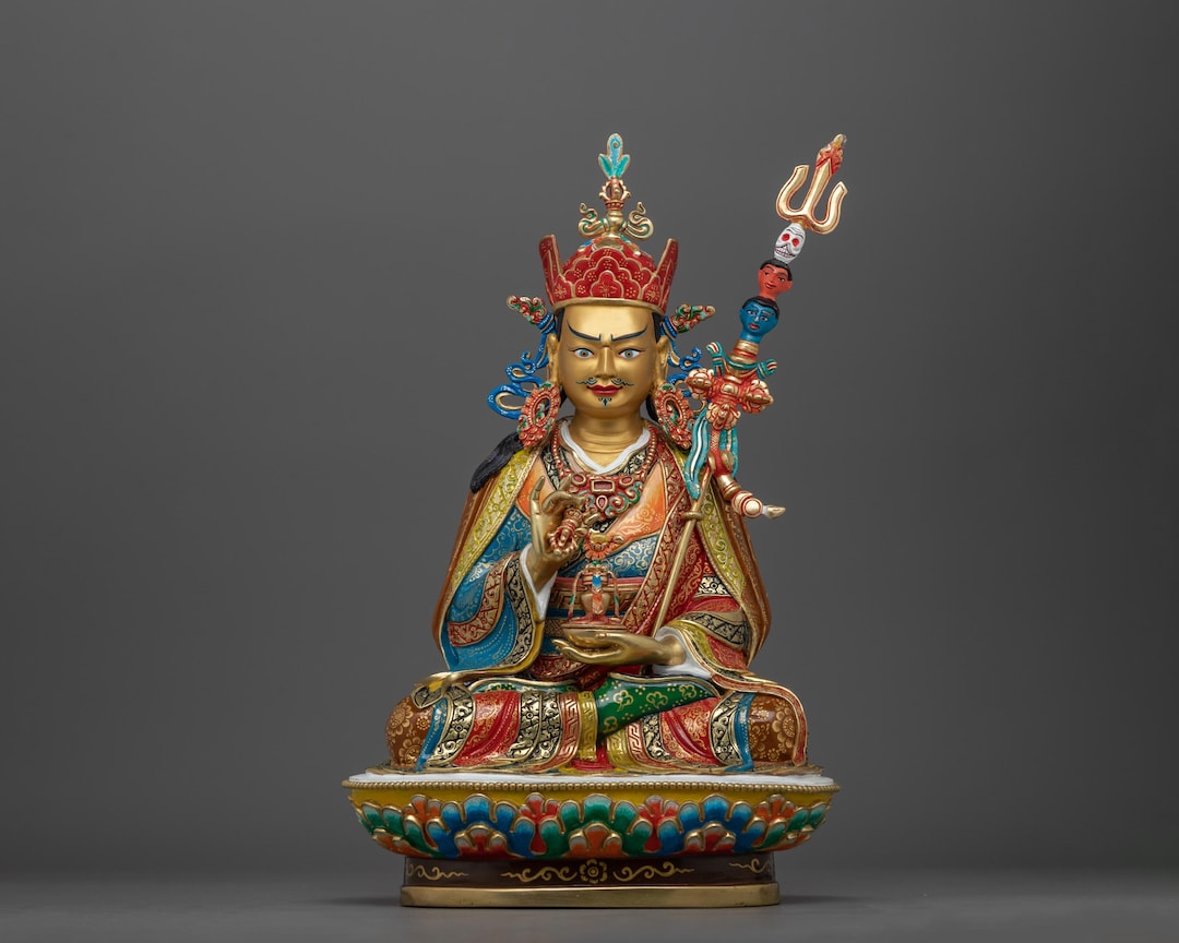 Handmade Buddhist Figure Guru Rinpoche | Seated in Lotus Position With ...