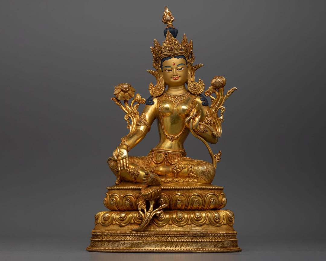 Green Tara Nepali Handmade Statue | Embodiment of Compassionate Action ...