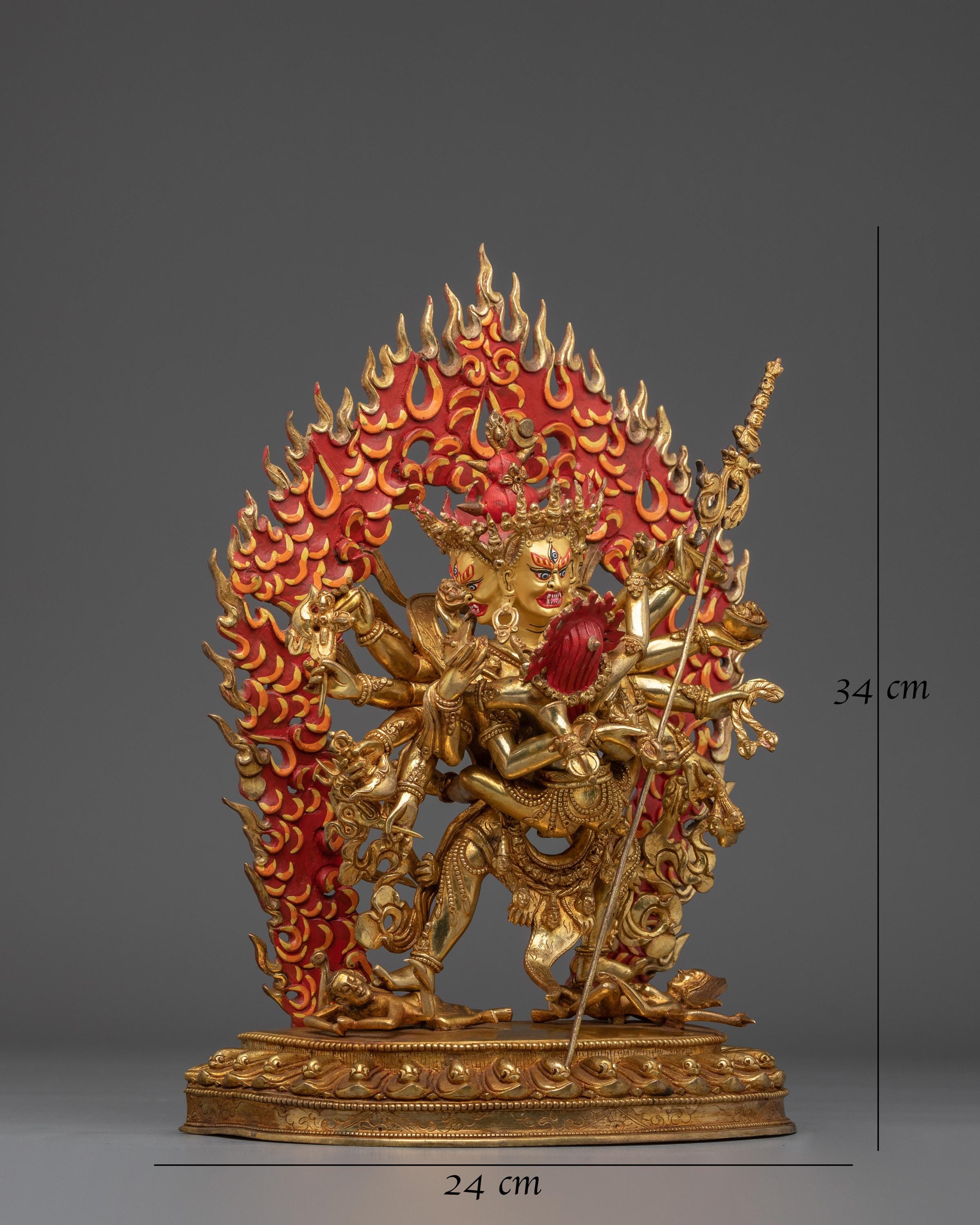 24K Gold Gilded Chakrasamvara Statue | Gold Gilded Tantric Copper Deity ...
