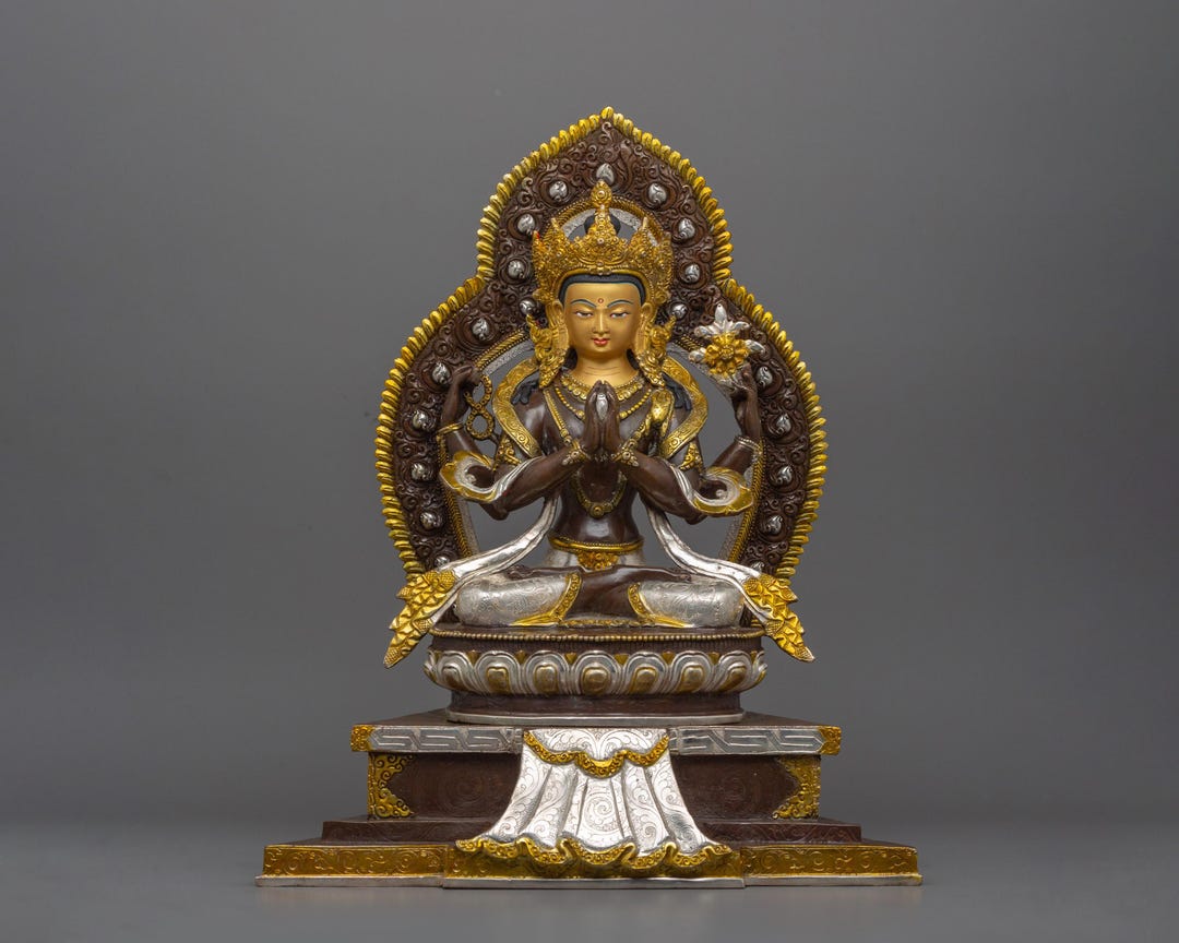 Chenrezig With Beautiful Halo Statue | the Bodhisattva of Infinite ...