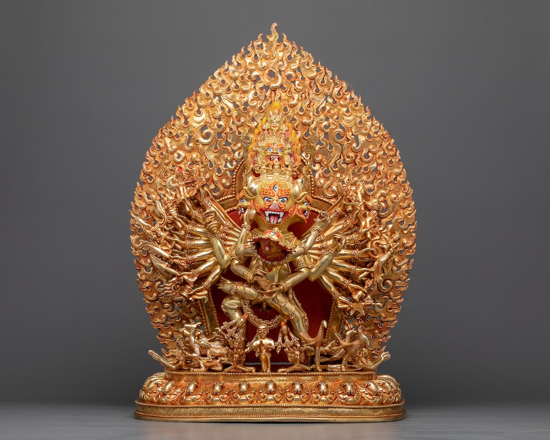 20.4-inch Vajrabhairava "yamantaka" Statue in 24K Gold - Copper ...