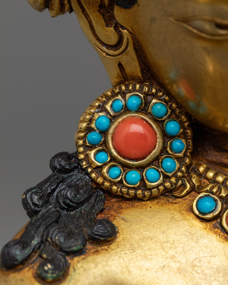 Elegant Indra the Lord of Heaven Statue | 24K Gold Gilded Bodhisattva ...