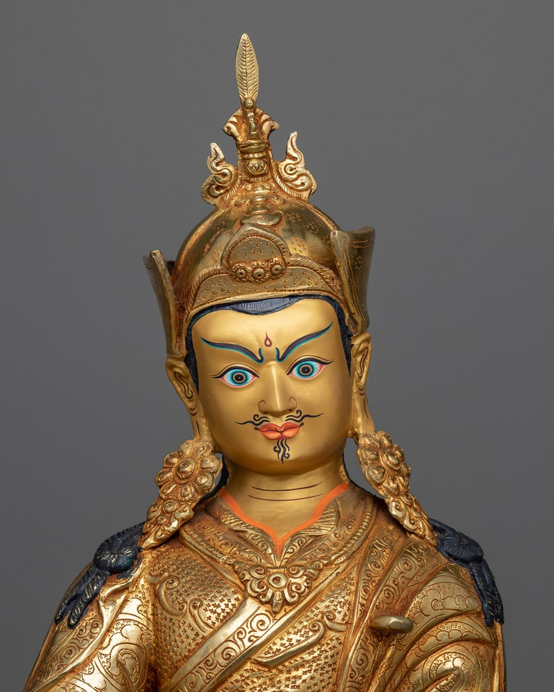 Lotus-born Guru Rinpoche Statue - Copper Sculpture of Tantric Wisdom ...