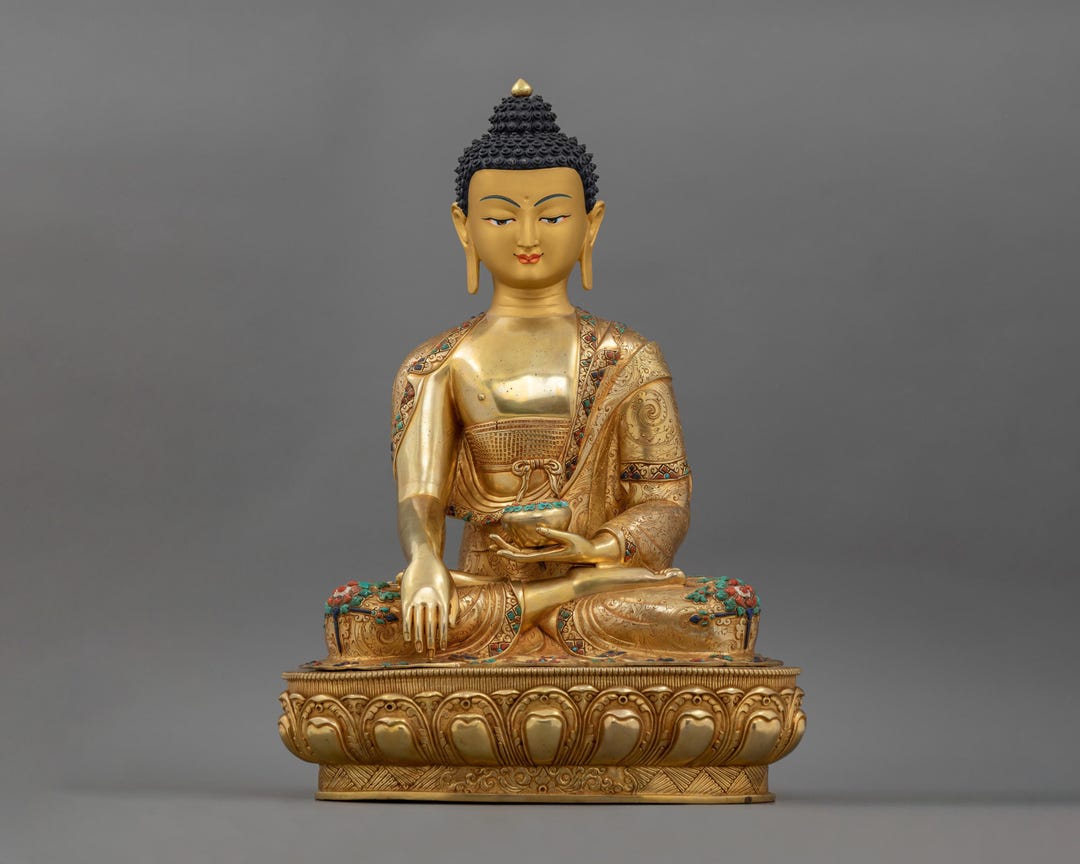 Sacred 24K Gold Shakyamuni Buddha Art | Enlightened Dharma Teacher ...
