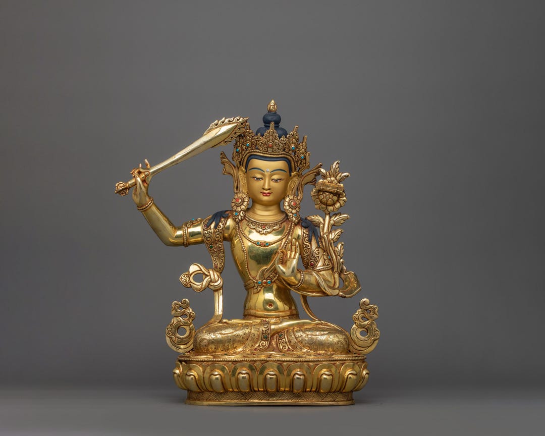 Knowledge Deity Manjughosa Statue the Supreme Wisdom Deity of Buddhism ...