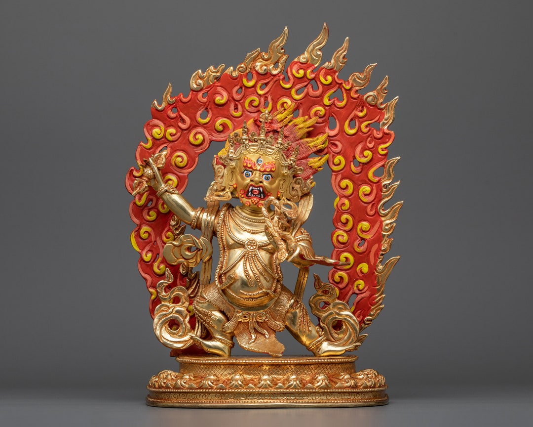Vajrapani Buddhism Statue - 24k Gold Gilded With Acrylic Detailing ...