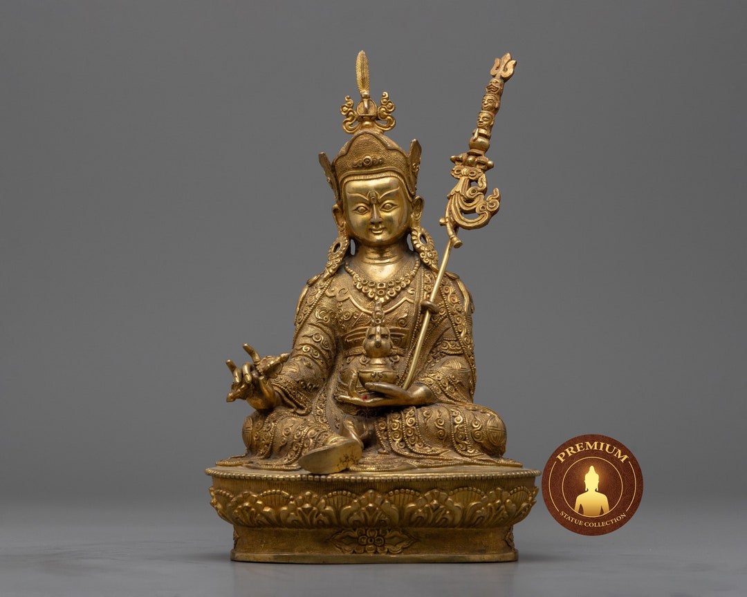 Small Guru Rinpoche Antique Finish Statue | Hand-carved Guru ...
