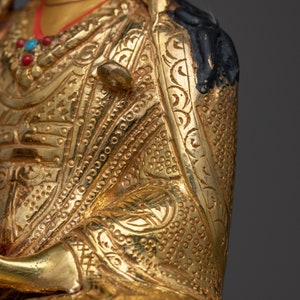 Guru Rinpoche 23cm Statue - 24K Gold Gilded Tantric Teacher, Spiritual ...
