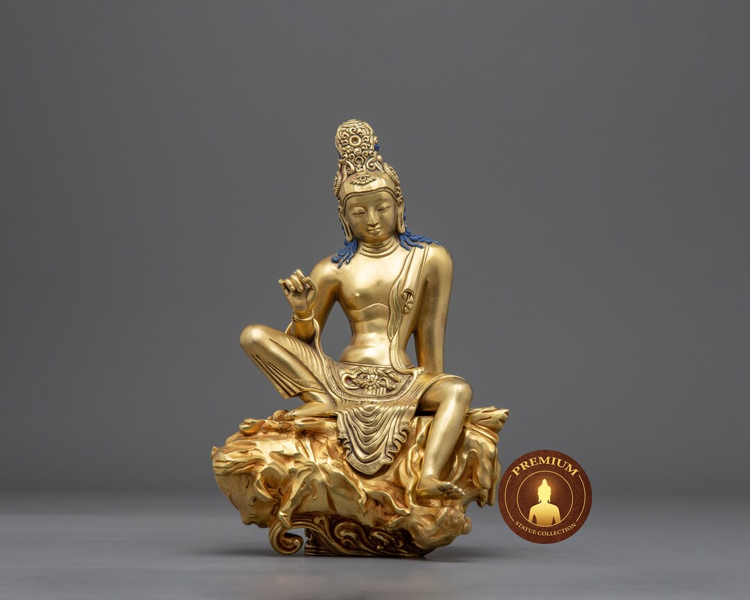 Guanyin Altar Statue Gold Gilded Bodhisattva of Compassion ...