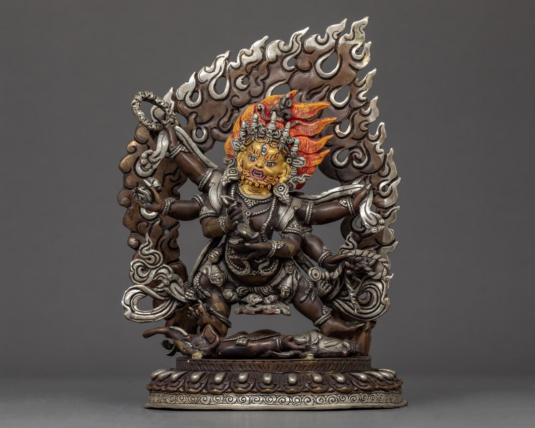 6 Armed Mahakala Statue | Original Hand-carved Sculpture | Fierce ...
