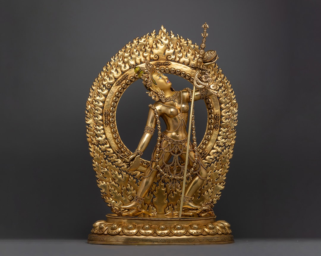 Copper Vajrayogini Statue | Tantric Female Buddha Dakini | Authentic ...