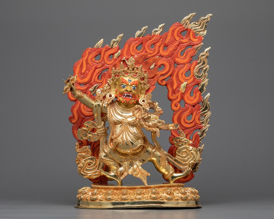 Vajrapani Hum Phat Statue in 24K Gold - Symbol of Protection and ...