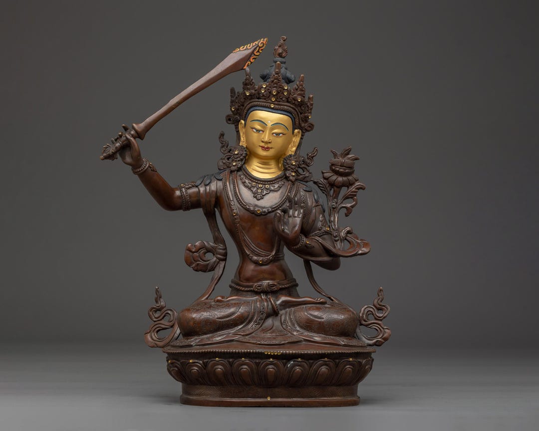 Buddhist Wisdom Deity Manjushri Artwork | Embodiment of Insight ...