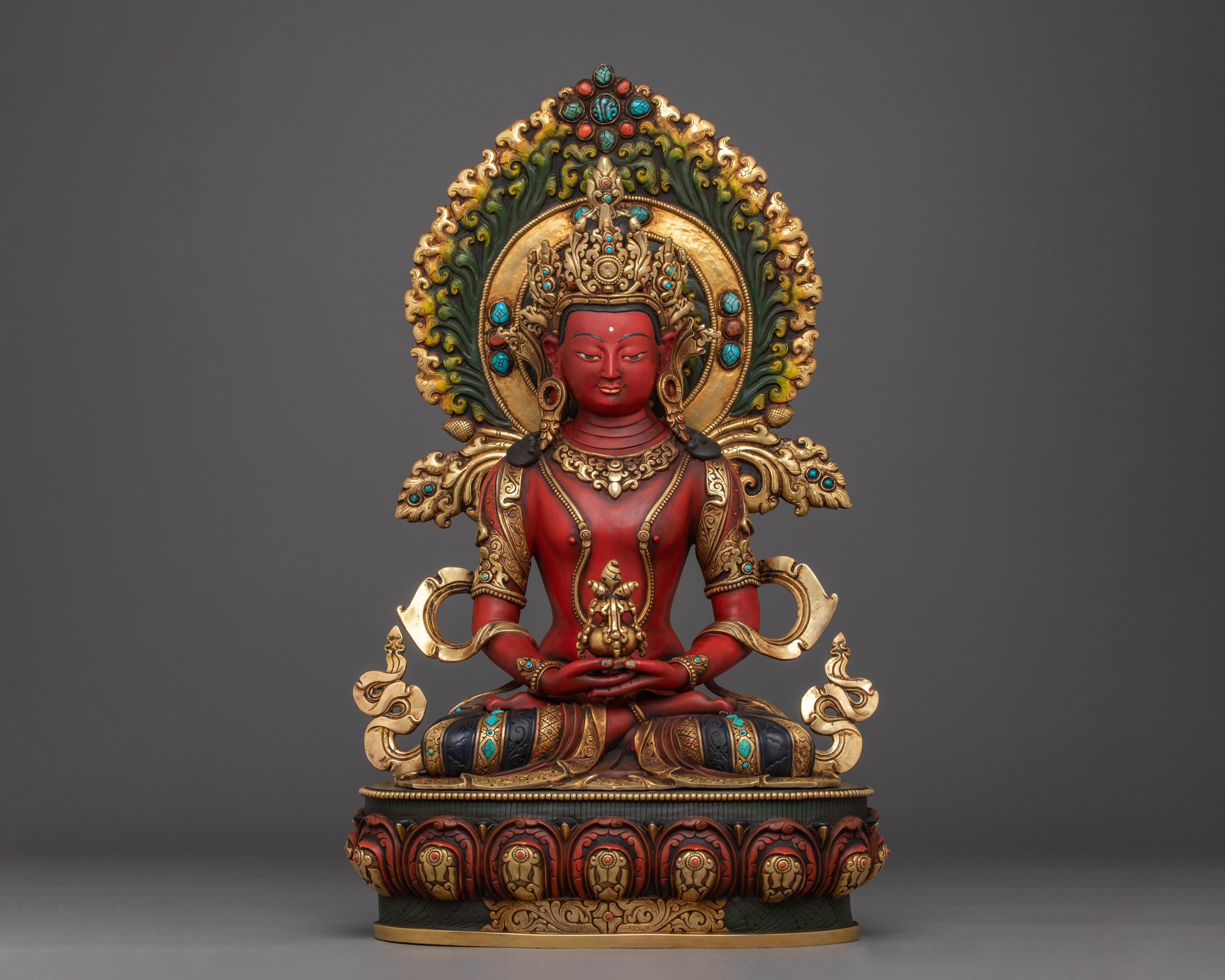 Longevity Symbol Amitayus Handmade Statue | Tibetan Buddhism Statue ...
