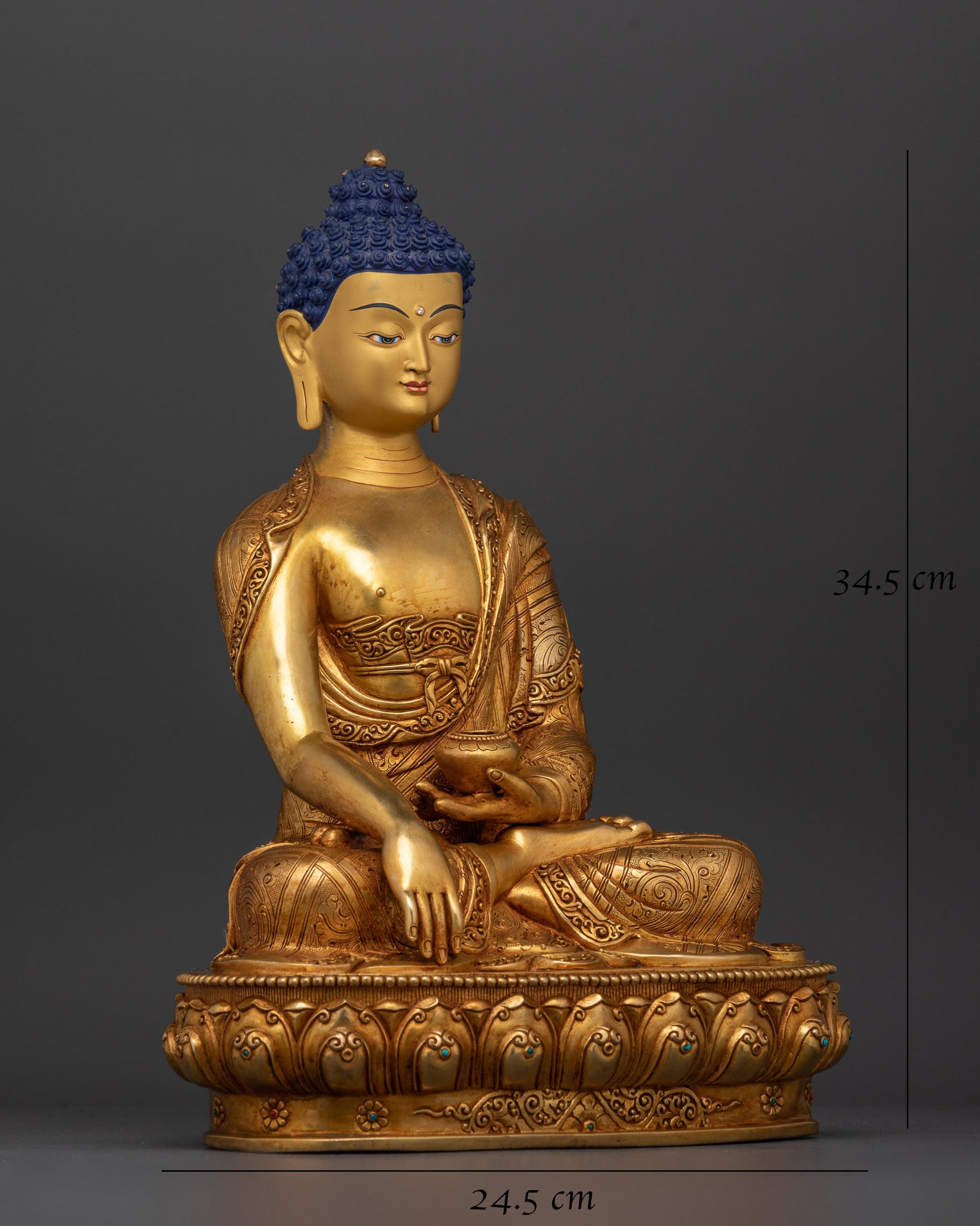 Shakyamuni Buddha the Dharma Teacher Statue | 24K Gold Gilded Figurine ...