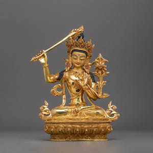 Manjushri Holding Sword Sculpture | Significant Bodhisattva in Mahayana ...
