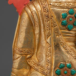 Yeshe Lama Jigme Lingpa Statue 24K Gold Gilded Copper Buddhist ...