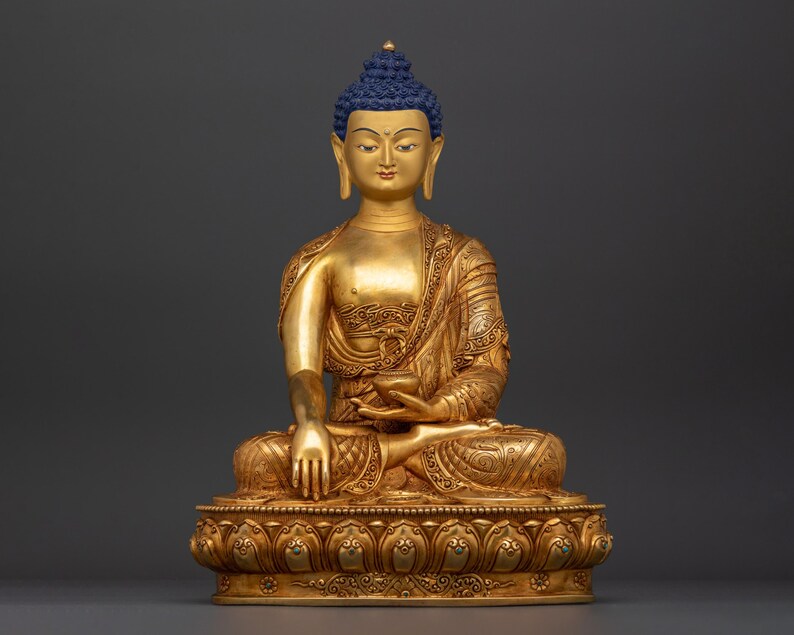 Shakyamuni Buddha the Dharma Teacher Statue | 24K Gold Gilded Figurine ...