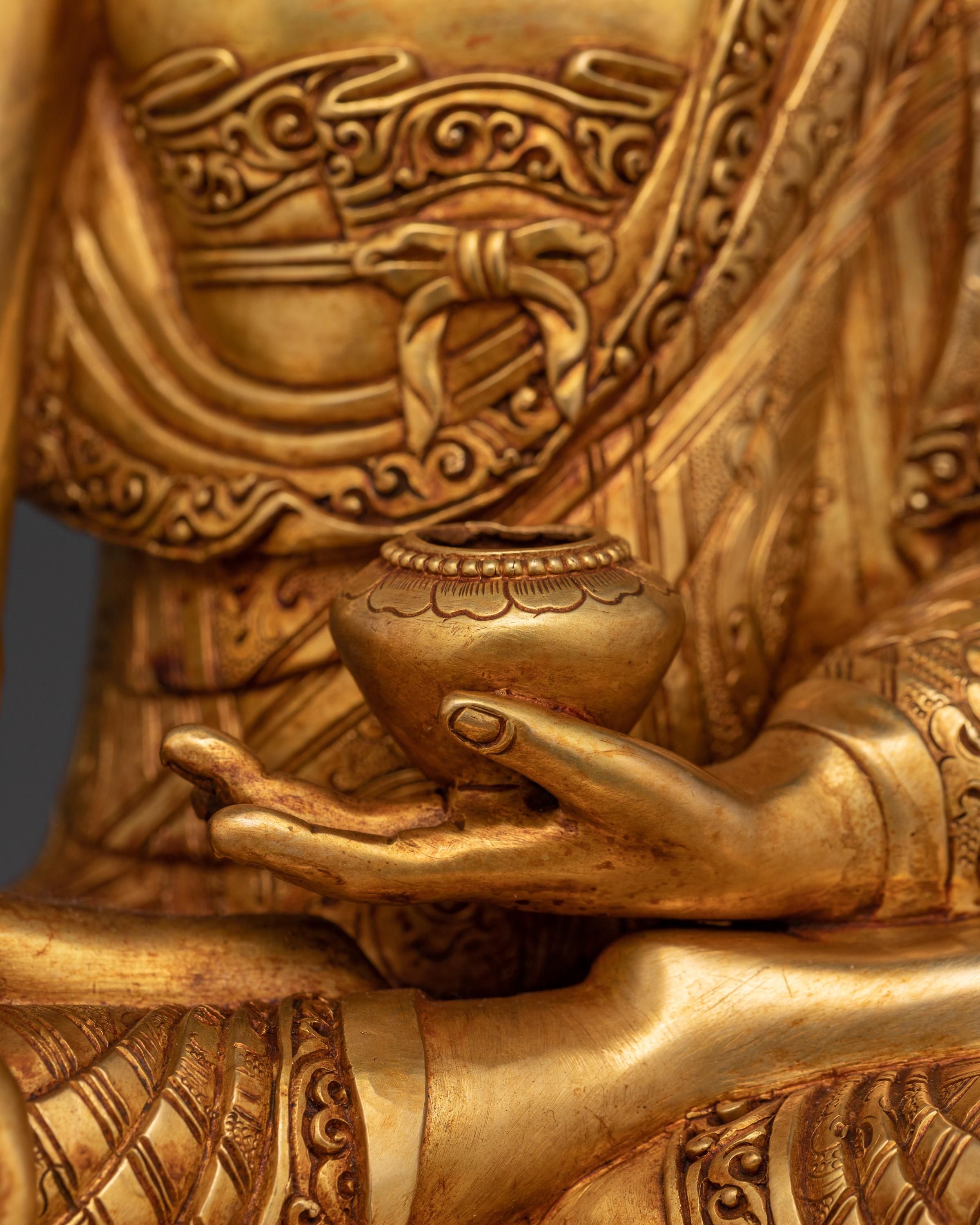 Shakyamuni Buddha the Dharma Teacher Statue | 24K Gold Gilded Figurine ...