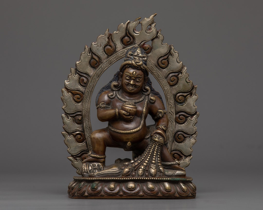 Black Dzambhala Divine Statuette | Handmade Wrathful Deity of Wealth ...