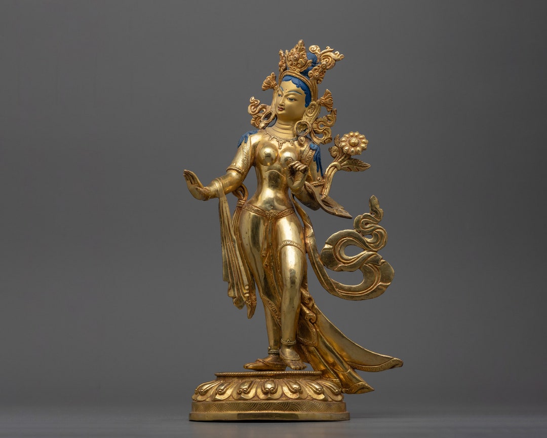 White Tara Standing Figurine Embrace Compassion and Healing Buddhist ...