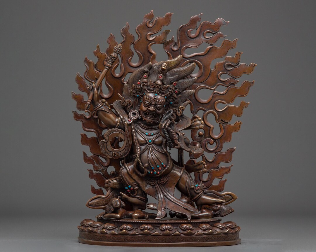 Handcrafted Dandapani Statue in Oxidized Copper With Gemstones ...