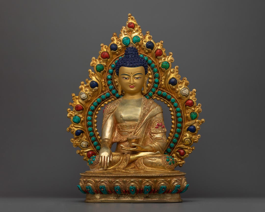 Shakyamuni Buddha Statue With Halo | Prince of the Shakya Clan | Serene ...