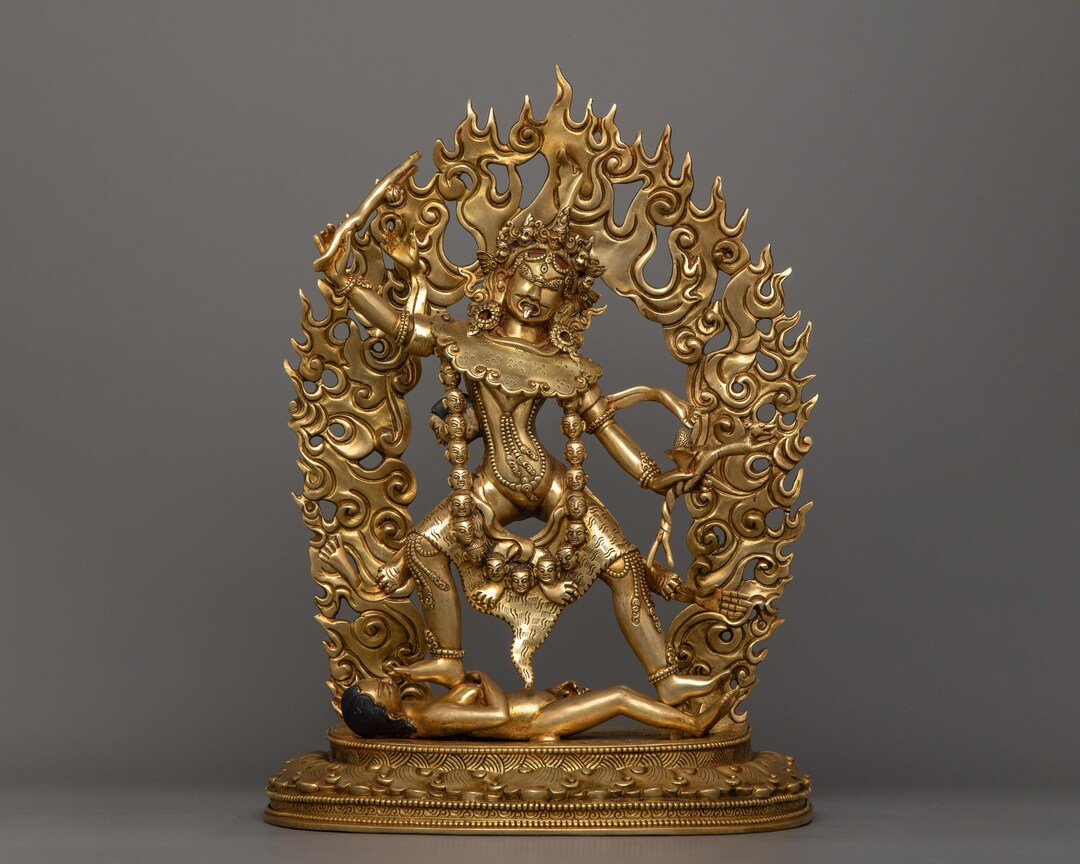 Heruka Ekajati Statue 24K Gold Gilded Sculpture | Traditionally ...