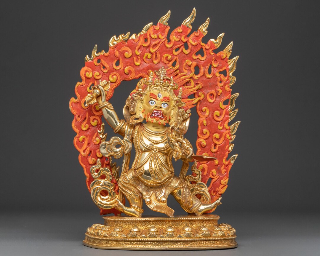Vajrapani Gold Gilded Statue : Protector of the Buddha | 11.6 Inch ...