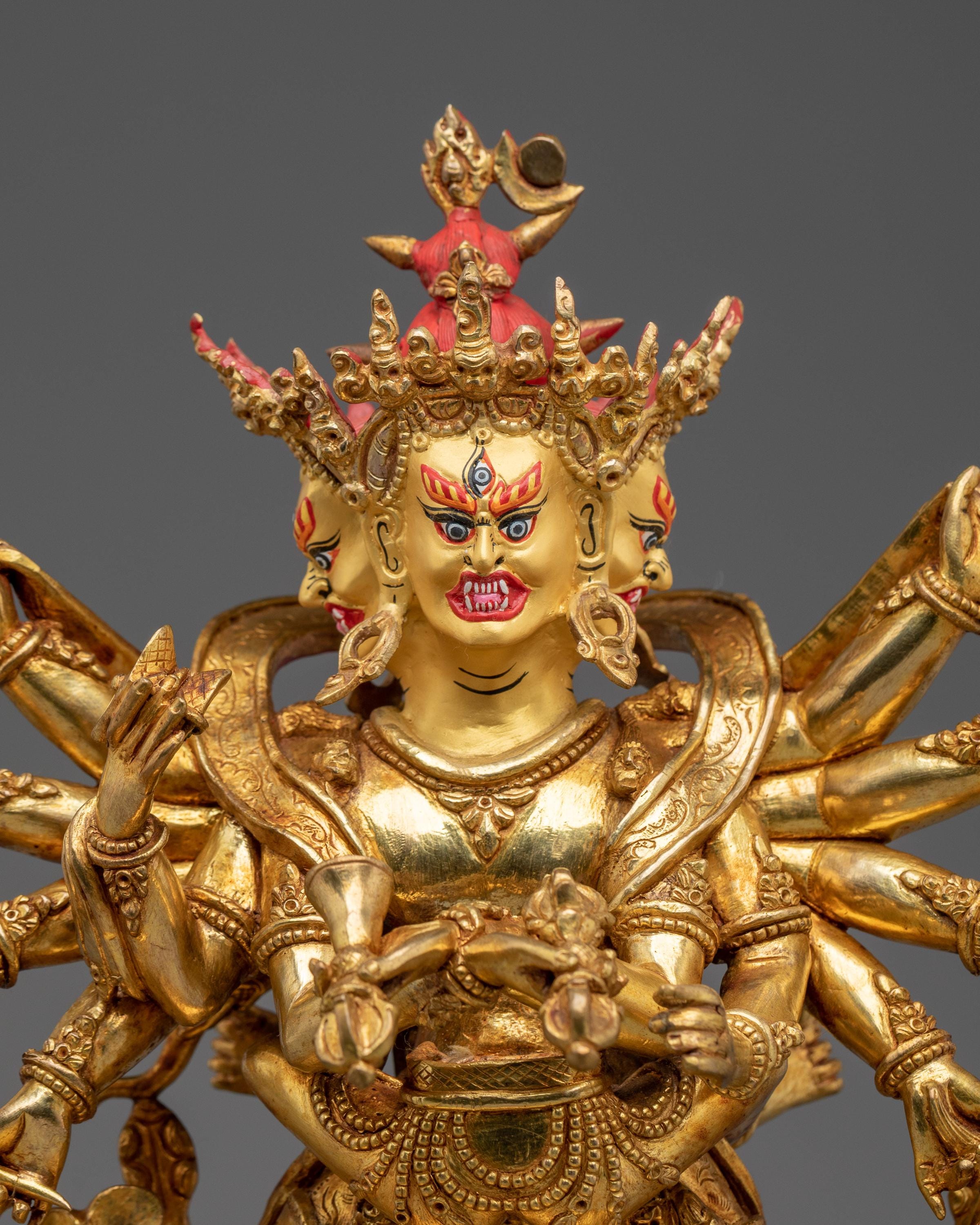 24K Gold Gilded Chakrasamvara Statue | Gold Gilded Tantric Copper Deity ...